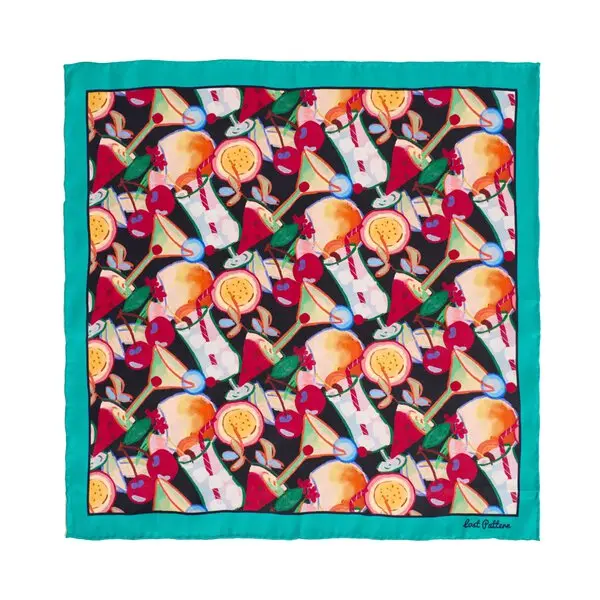LOST PATTERN Party Time Silk Pocket Square - Purple