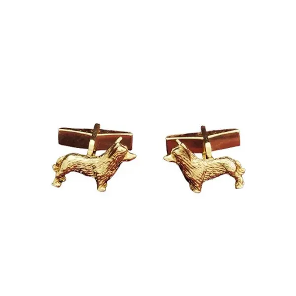 SIMON KEMP JEWELLERS Corgi Cufflinks In Eighteen Carat On Silver - Gold