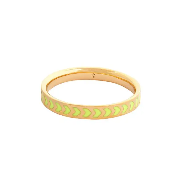 APRÈS YOUTH Orange / Gold Spark Enamel Ring Yellow - Orange/gold