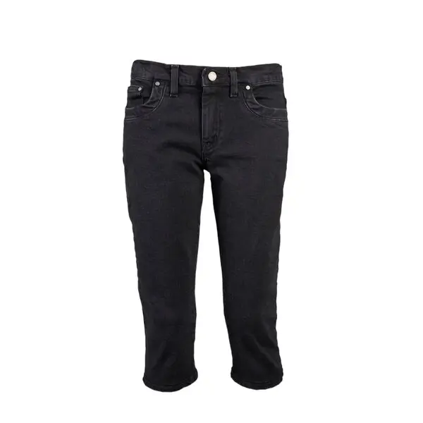 LOVE AND NOSTALGIA Little Gath Capri Jean Washed Back - Black