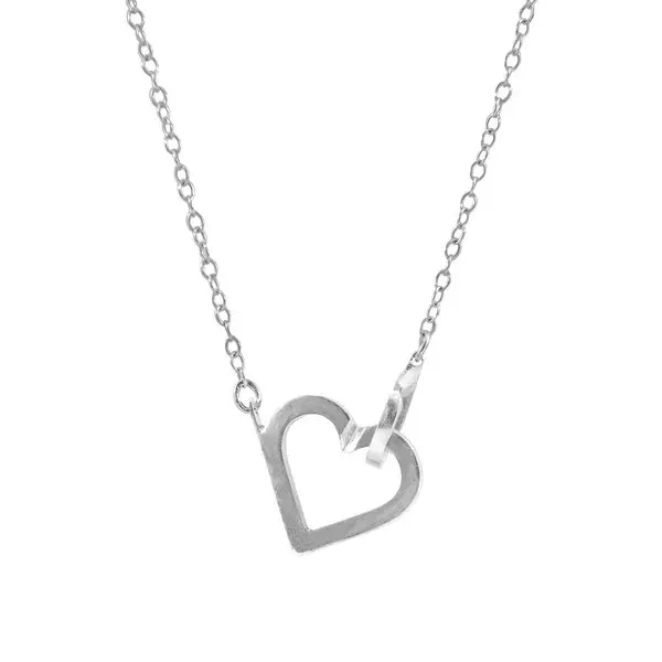 ANCHOR & CREW Little Heart Link Paradise Necklace Pendant - Silver