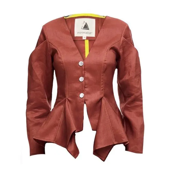 MIRIMALIST Lia Linen Jacket - Brown