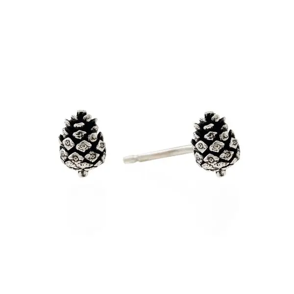 LEE RENEE Baby Pine Cone Earrings - Silver