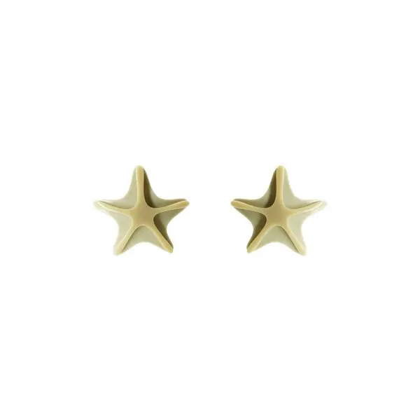 GISSA BICALHO Handmade Earring Star Of The Sea Kahki - Orange