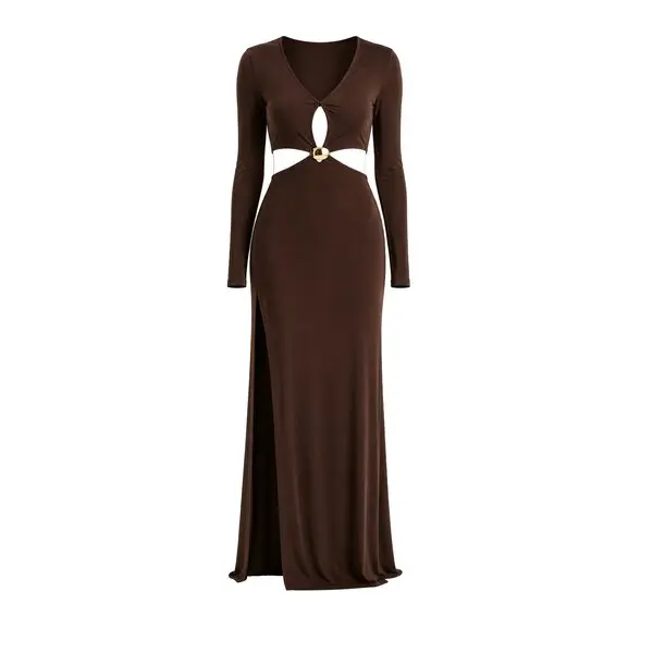 MAISON DE GALA Celeste Mocha Maxi Dress - Brown