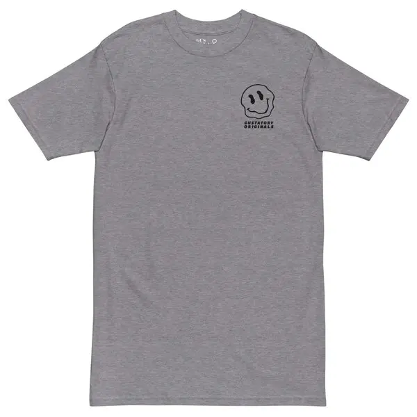 ANCHOR & CREW Heather Gustatory Originals Have A Nice Day Heavy Cotton Embroidered T-shirt - Grey