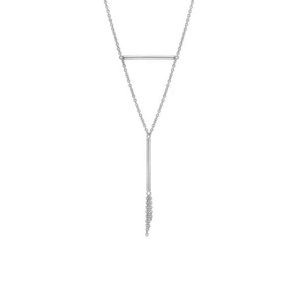GOLD & HONEY Tassel & Bar Y-necklace - Silver