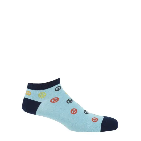 PEPER HAROW - MADE IN ENGLAND Peace Trainer Socks Light - Blue