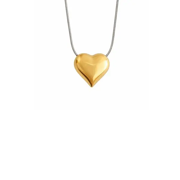 MAISON DE GALA Puffy Heart Pendant Necklace - Gold