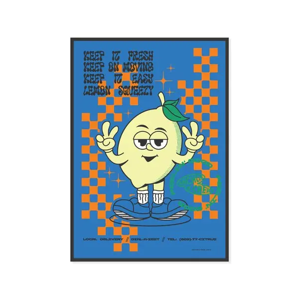ANCHOR & CREW Lemon Fresh Dial-a-local Matte Art Print - Yellow