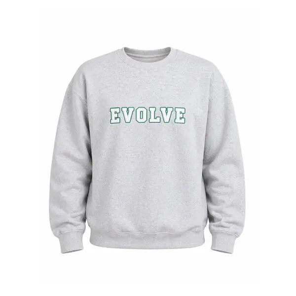 NOOLTRENDS Evolve Varsity Embroidered Sweatshirt Gender Neutral - Grey