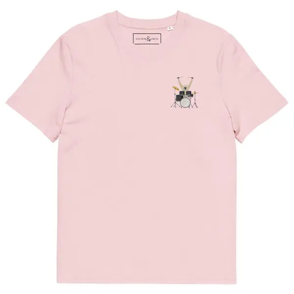 ANCHOR & CREW Cotton Pink Drummer Monkey Organic Cotton Embroide T-shirt - Red
