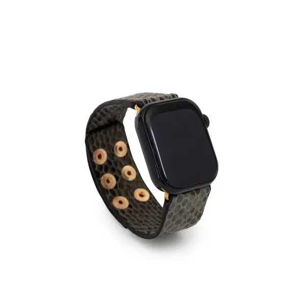 Saachi Leather Scale Apple Watch Band - Grey