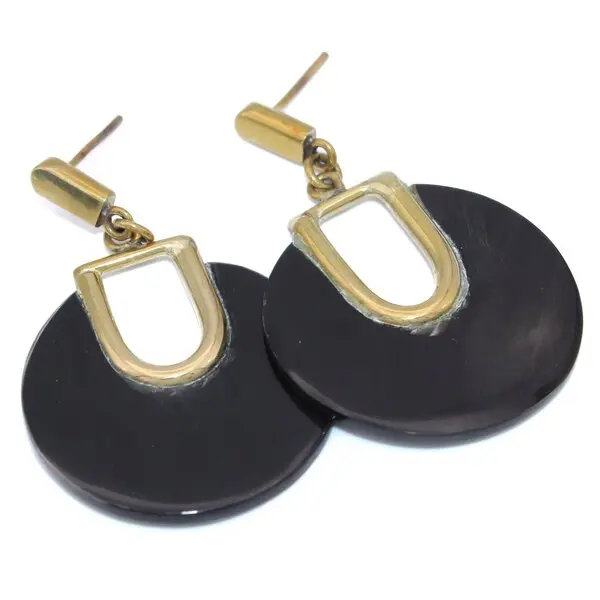 LALA SALAMA Bahari Resin Hoops - Black
