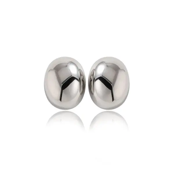 VIEA Leigh Wide Dome Earrings - Silver