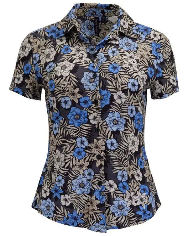 LORDS OF HARLECH Shelley Tropical Mix Printed Shirt - Black