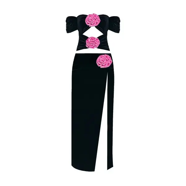 NUR KARAATA Soori Top & Skirt Set