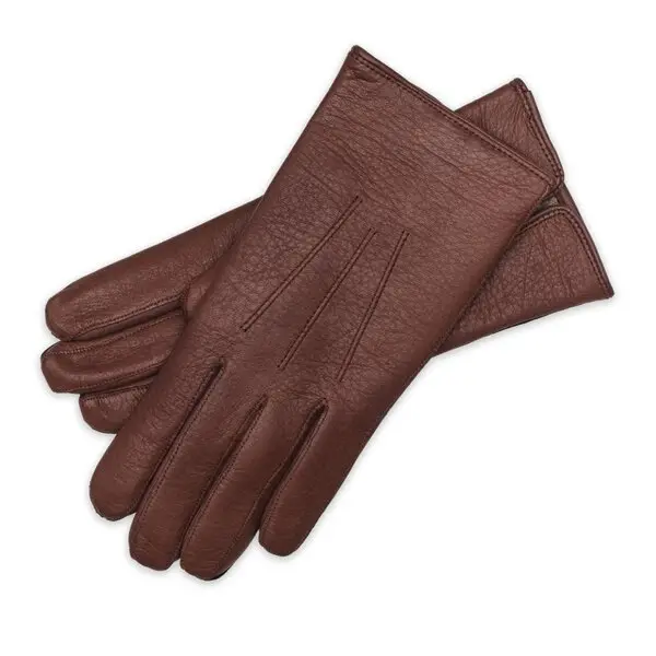 1861 GLOVE MANUFACTORY Benevento Handmade Deerskin Gloves In Taupe - Brown