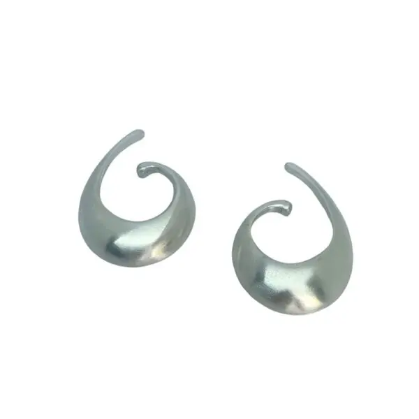 TG-JEWELLERY BY TAMARA GERVASIO Handcrafted Conchiglia Ear Cuffs – Sterling Satin Finish Earrings - Silver