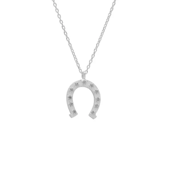 SPERO LONDON Sterling Horseshoe Equestrian Necklace - Silver