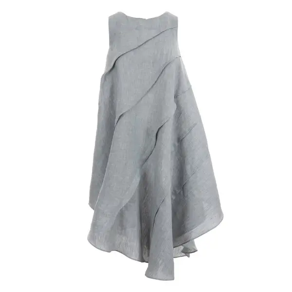 JANA COSHÈ Stone Cascade Linen Dress