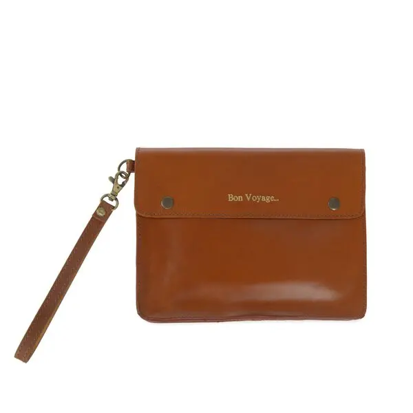 VIDA VIDA Bon Voyage Tan Leather Travel Wallet - Brown
