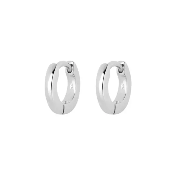 ZOHREH Teeny Wide Huggie Hoop Earring Pair Sterling - Silver