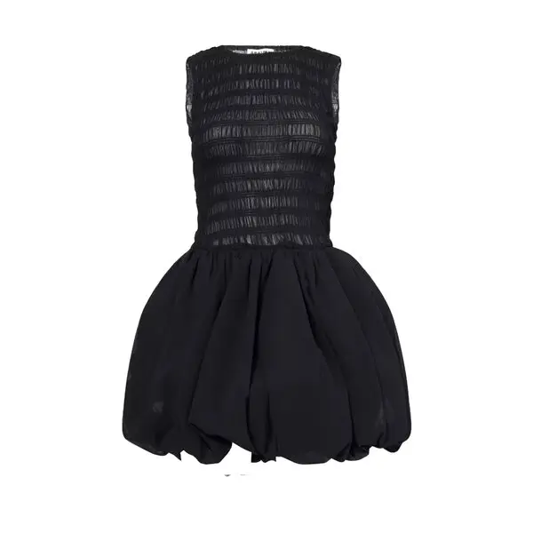 AMY LYNN Ella Mini Puffball Dress - Black