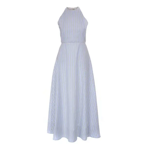 SOFIA TSERETELI Striped Cotton Maxi Dress - Blue/white