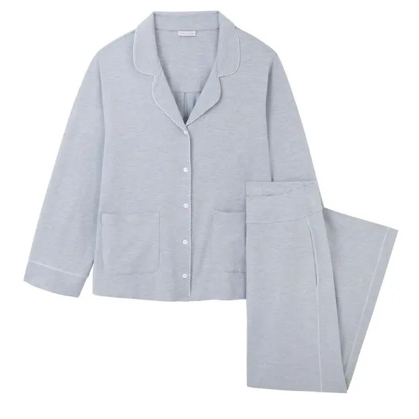 MAMU DREAM Soft Marl Modal Cotton Pyjama Set - Grey