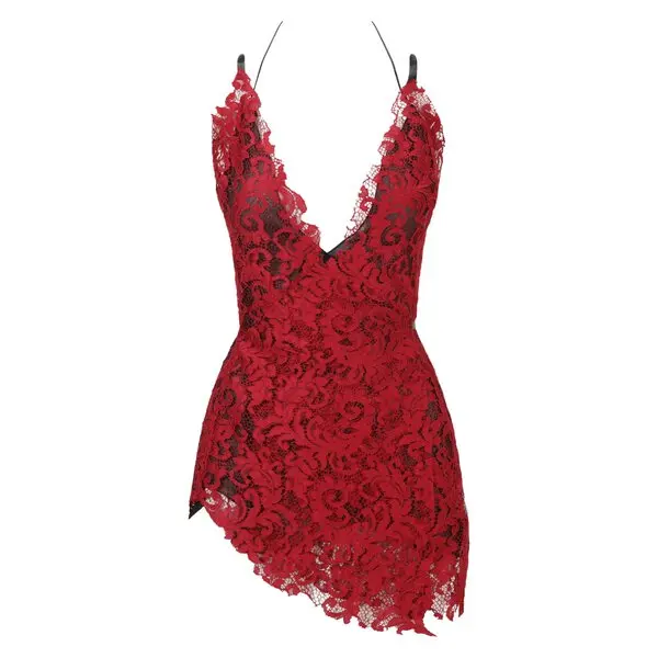 BELLE ET BON BON Festival Party Dress Valentina Deep Cherry Lace Wrap Dress Best Seller - Red