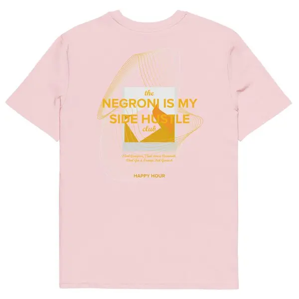 ANCHOR & CREW Cotton Negroni Is My Side Hustle Club Organic Cotton T-shirt - Pink