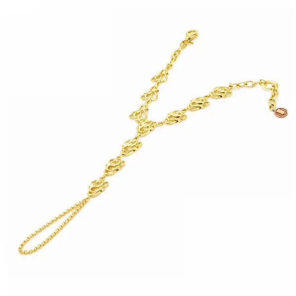 UNALOE Plated Hand Chain Bracelet – Sculptural Slave Bracelet Jewelry - Gold