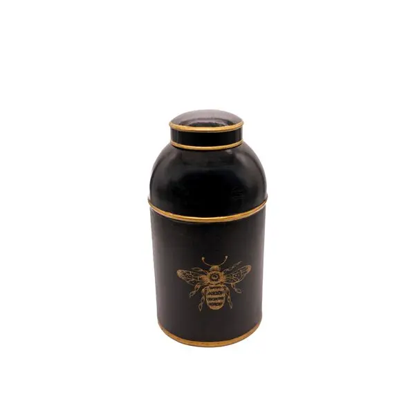 NILA PARMAR DESIGNS Hand-painted Bee Garden Canister - Black