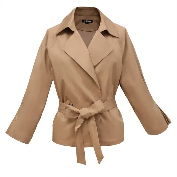 SMART AND JOY Double Breasted Coton Trench-jacket Camel - Brown