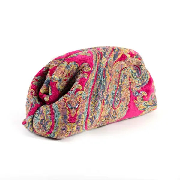 SJW BAGS LONDON Serai Paisley Clutch Fuchsia - Pink