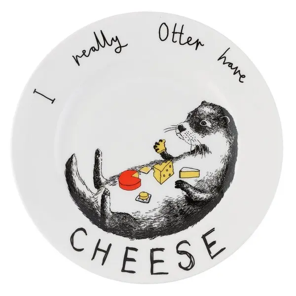 JIMBOBART I Really Otter Have Cheese' Side Plate - White