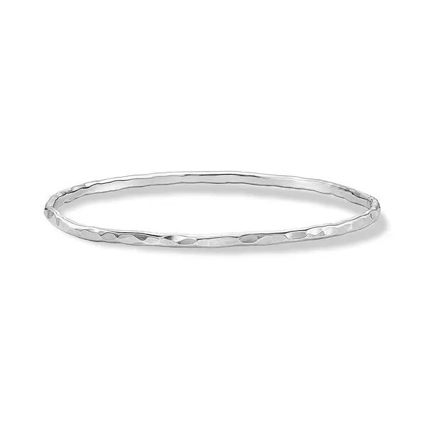 DOWER & HALL Medium Hammered Bangle In Sterling - Silver