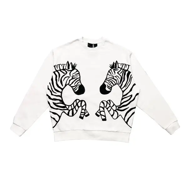 QUILLATTIRE Zebra Sweatshirt - White