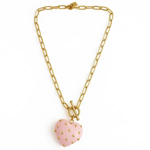 MICHAEL NASH JEWELRY Celestine Rose Resin Heart Pendant - Pink