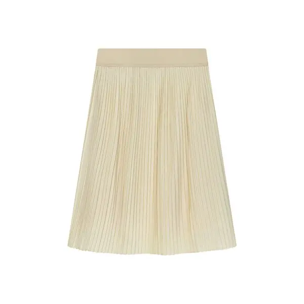 RAVE ON TREND Tan Pleated Skirt Neutrals - Brown