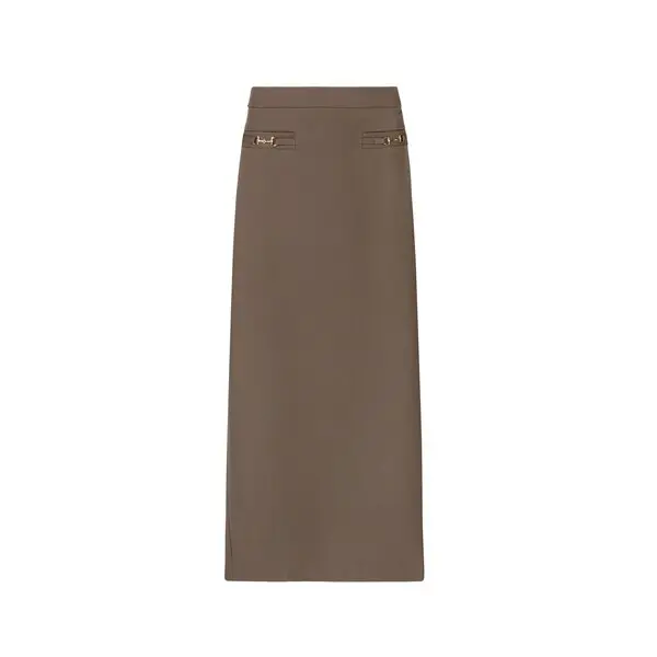 LOU&UP (FORMERLY LOUP CLOTHING) Buckle Skirt Mushroom - Brown
