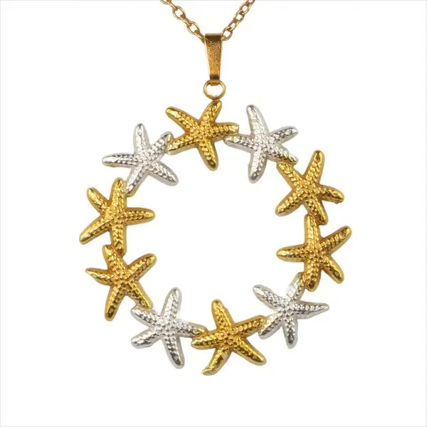 SIMON KEMP JEWELLERS Starfish Pendant Eighteen Carat On Sterling Silver - Gold