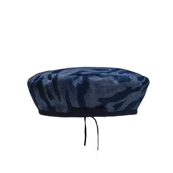 SIBI HATS Tonny Camouflage Denim French Beret Hat - Blue