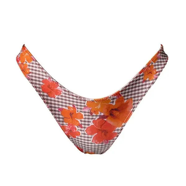 NARA SWIM Orange / Red Kaia Reversible Cheeky Bottoms Mila - Orange/red