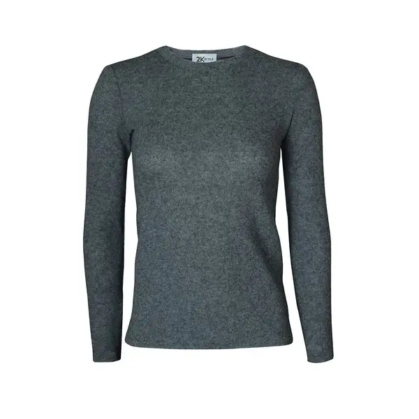 2KSTYLE Linda Wool-blend Long Sleeves Top - Grey