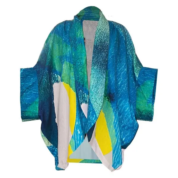 MAXJENNY Blue / Yellow Round Art Kaftan Multi Colours Four - Blue/yellow
