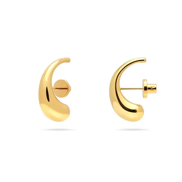 MEULIEN Abstract Curved Waterdrop Earrings - Gold