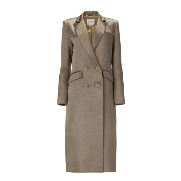 LITA COUTURE Belted Midi Trench Coat In Liquid