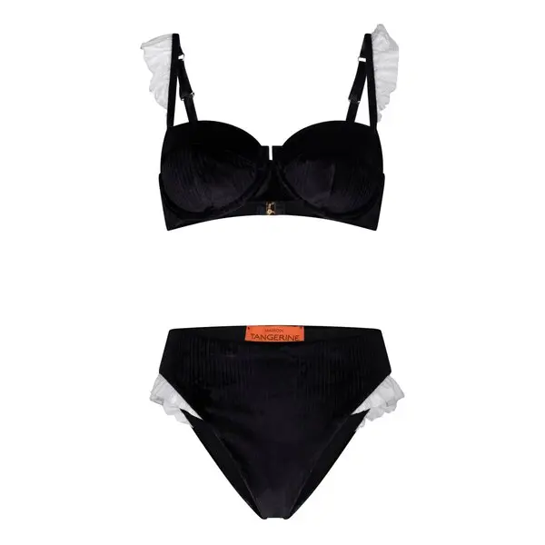 MAISON TANGERINE Capri Velvet Bikini - Black